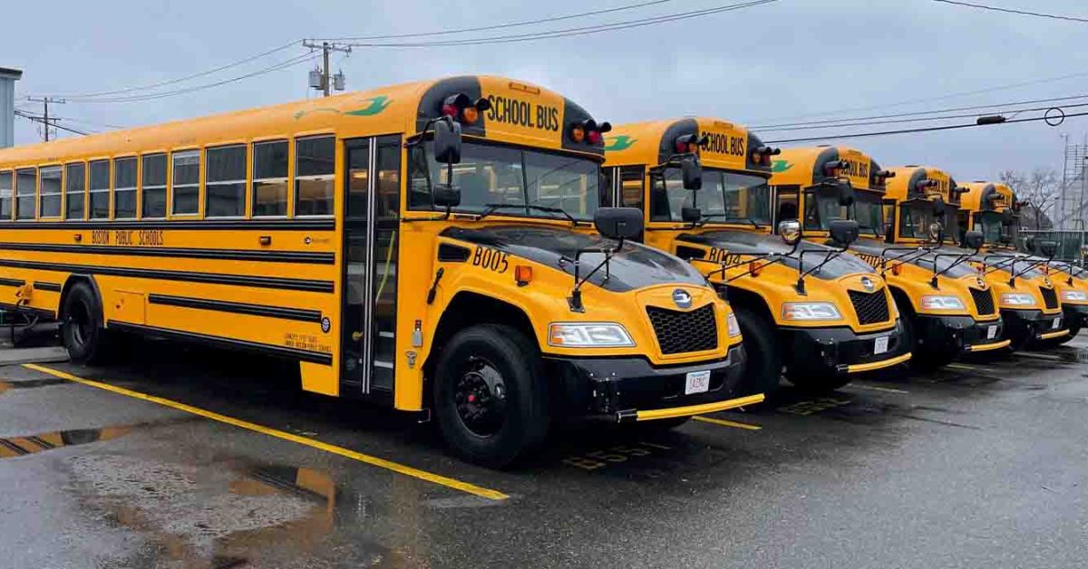 Boston kicks off rollout of 750 electric school buses with first of the ...