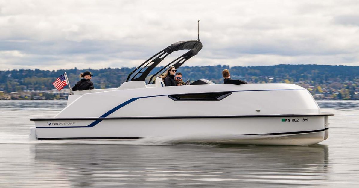Pure Watercraft unveils production-intent electric pontoon boat powered ...