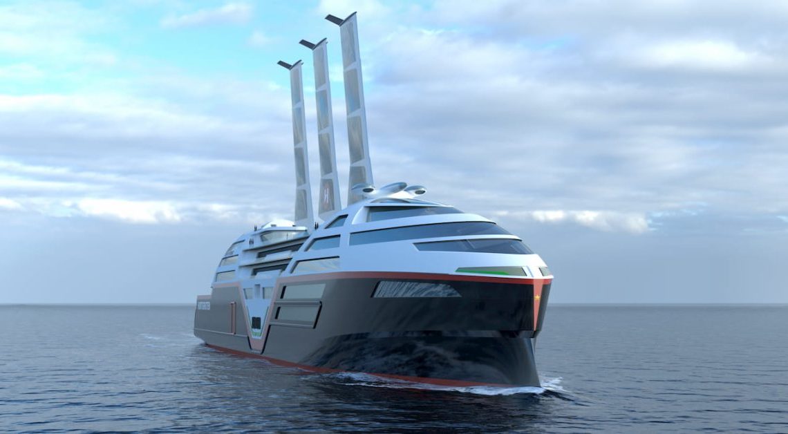 This electric cruise ship will use three giant retractable solar panels ...