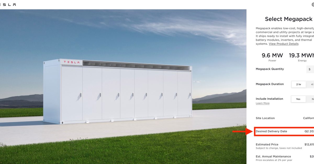 Tesla Megapack deliveries slip all the way to 2025 despite production ...