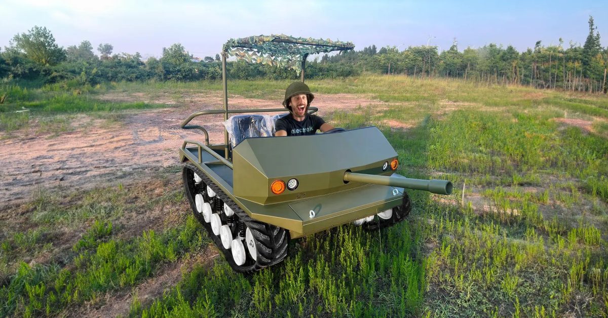 This awesome $3,000 electric battle tank from China can fit adult-sized ...